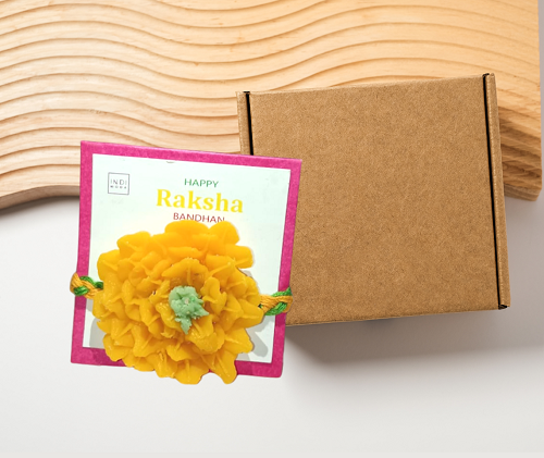 INDI MODA - Orange Sunflower Soap Rakhi